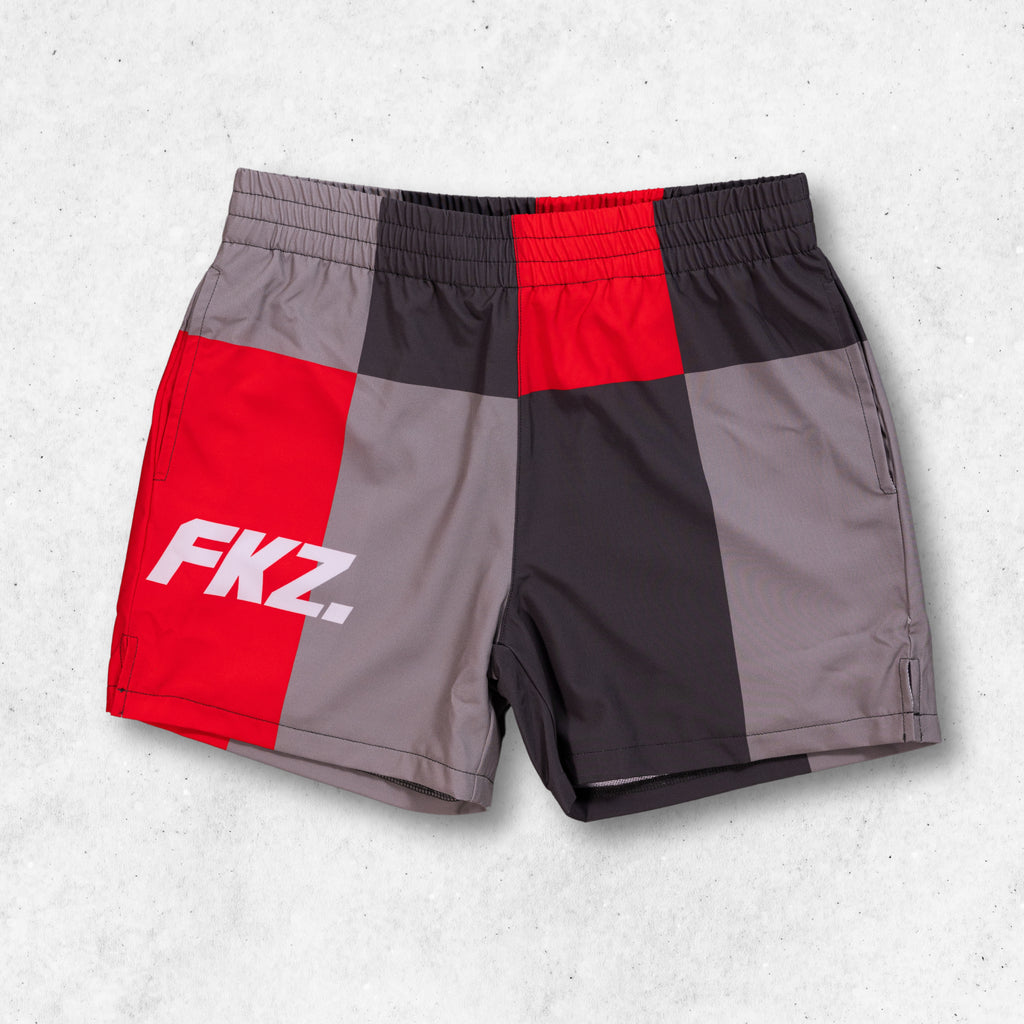 FKZ. CHECK SHORTS - RED / GREY – FKZ ACTIVE