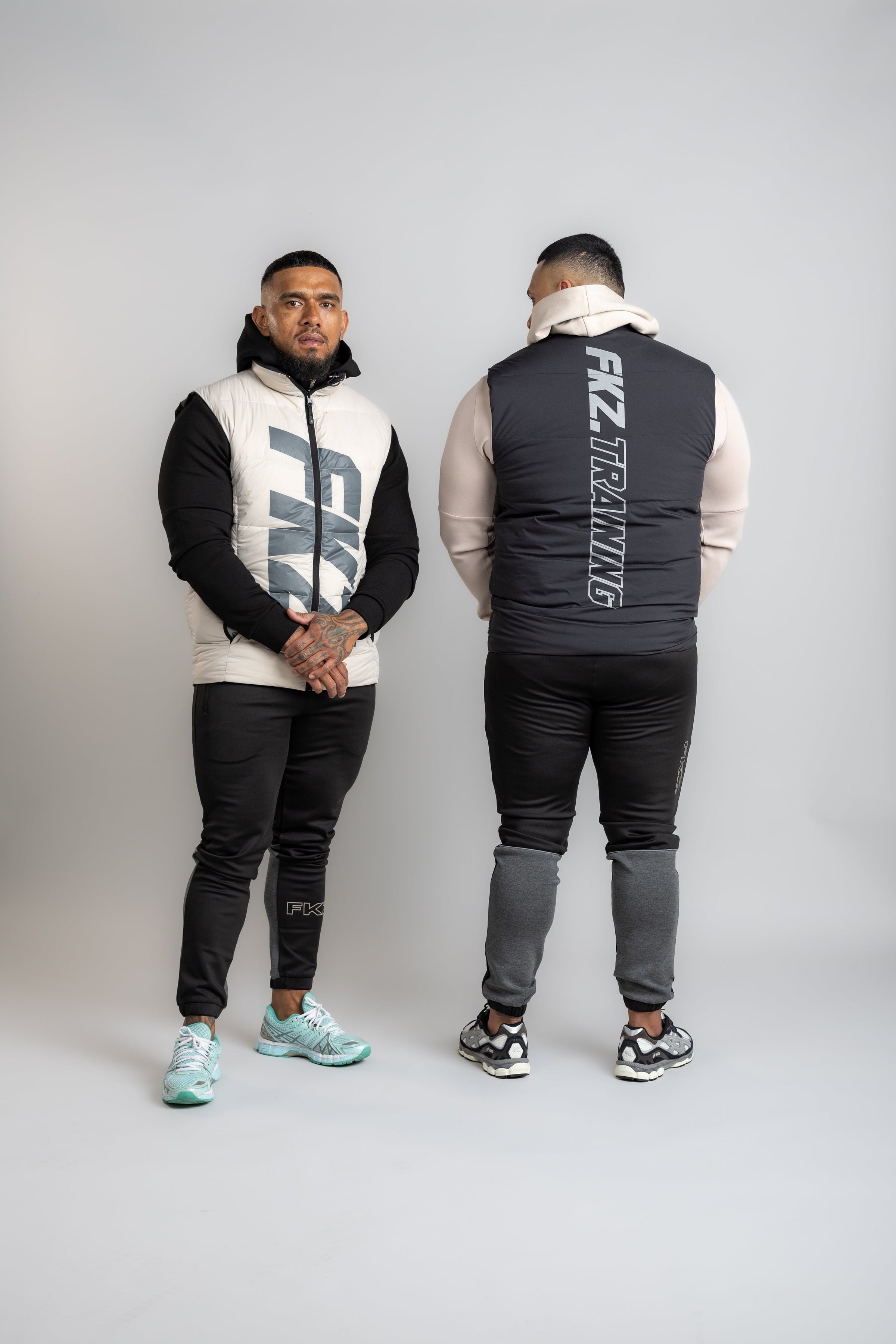 FKZ. REVERSIBLE PUFFER VEST BLACK/CREAM – FKZ ACTIVE