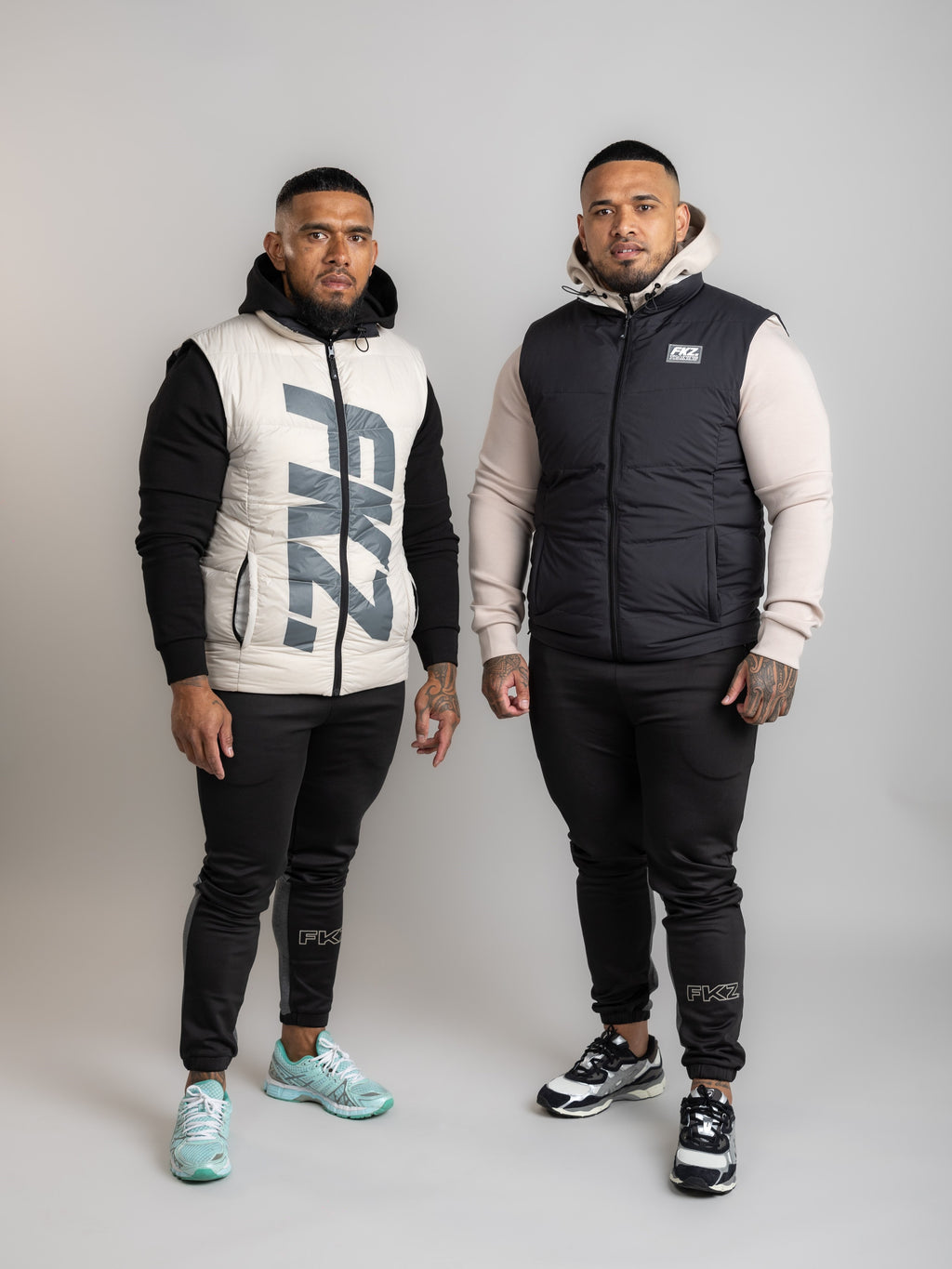 FKZ. REVERSIBLE PUFFER VEST BLACK/CREAM – FKZ ACTIVE